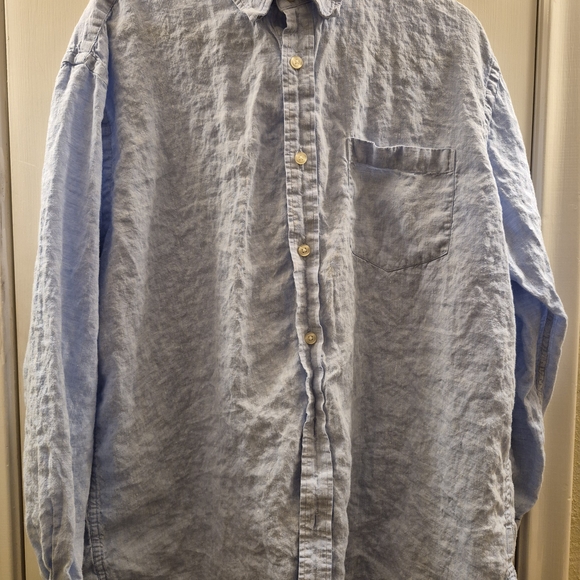 Orvis | Shirts | Orvis Light Blue Casual Linen Button Down Shirt 379474 ...